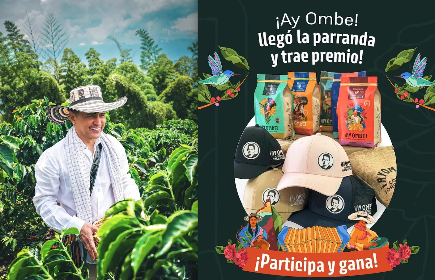 Jorge Celedón presenta Ay Ombe: su café inspirado en grandes éxitos